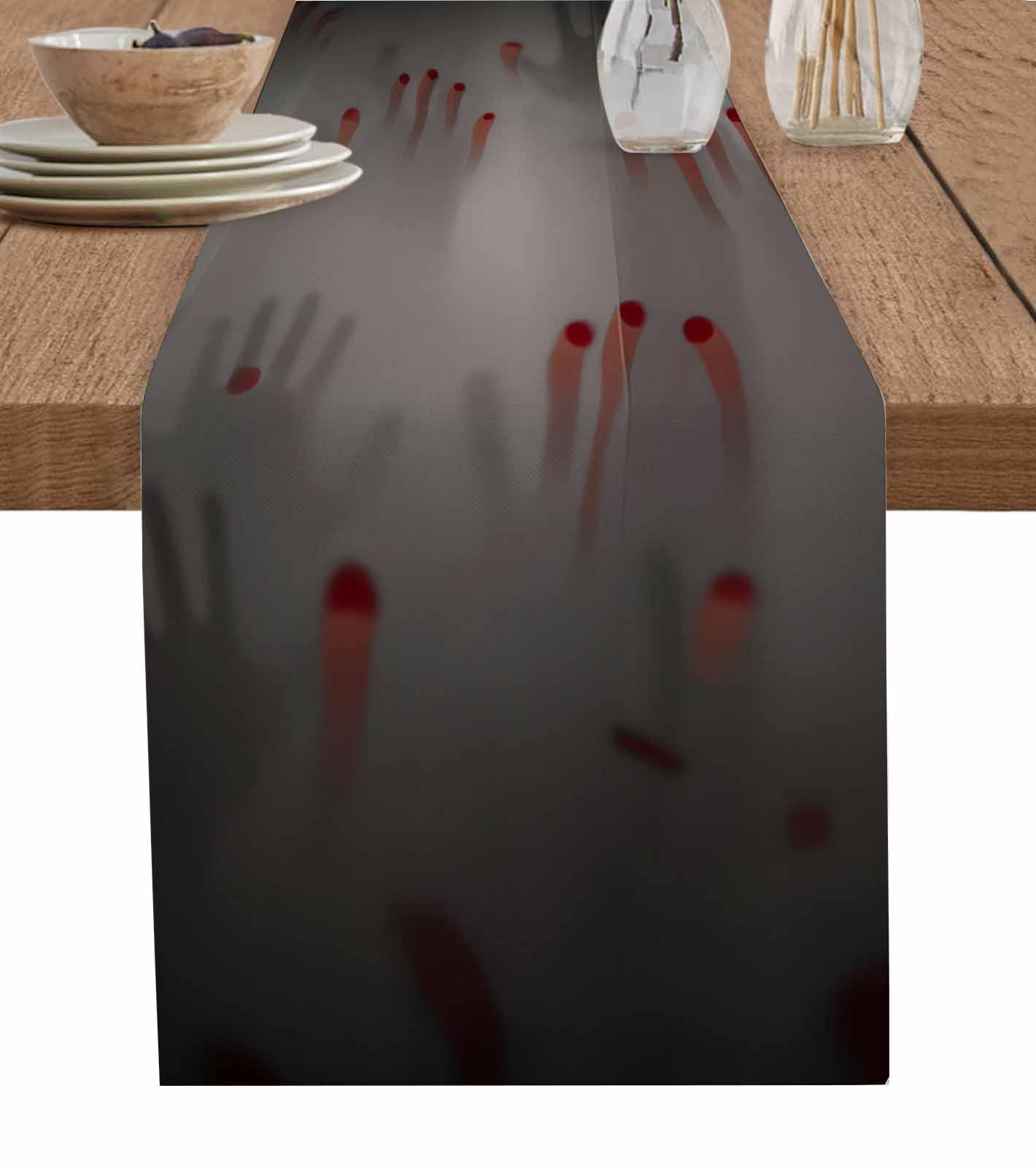 Halloween Table Runner 70 Inches, Spooky Horror Blood Hand Darkness ...