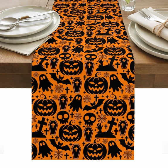Halloween Table Runner - 72 Inch Long, Kitchen Dining Table Runner ...