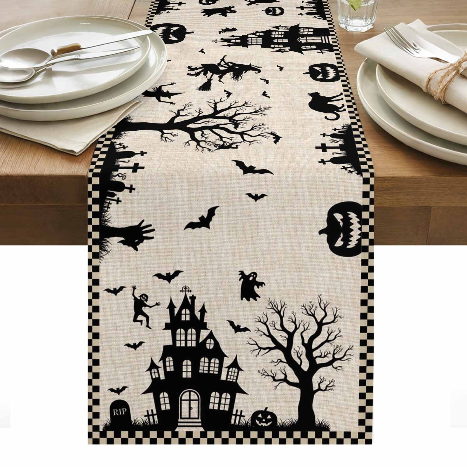 Halloween Table Runner - 72 Inch Long, Kitchen Dining Table Runner ...