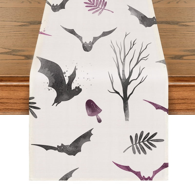 Halloween Table Runner, Bat Tablecloth, Suitable for Kitchen, Dining ...