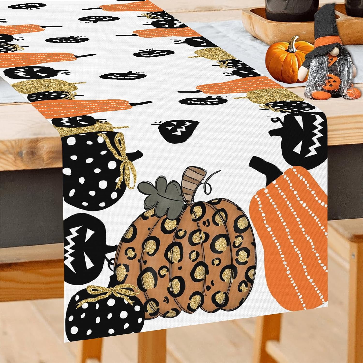 Halloween Table Runner Jack-O-Lantern Pumpkin Table Runners Fall ...