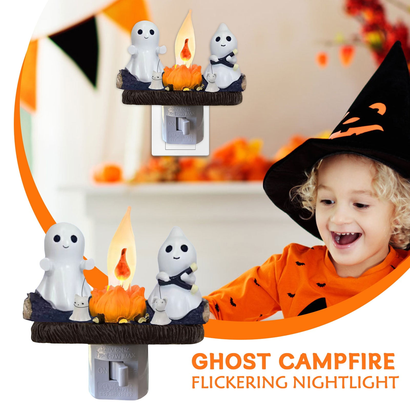 Halloween Table Sign Desk Decorations Ghost Campfire 2026 Vintage ...