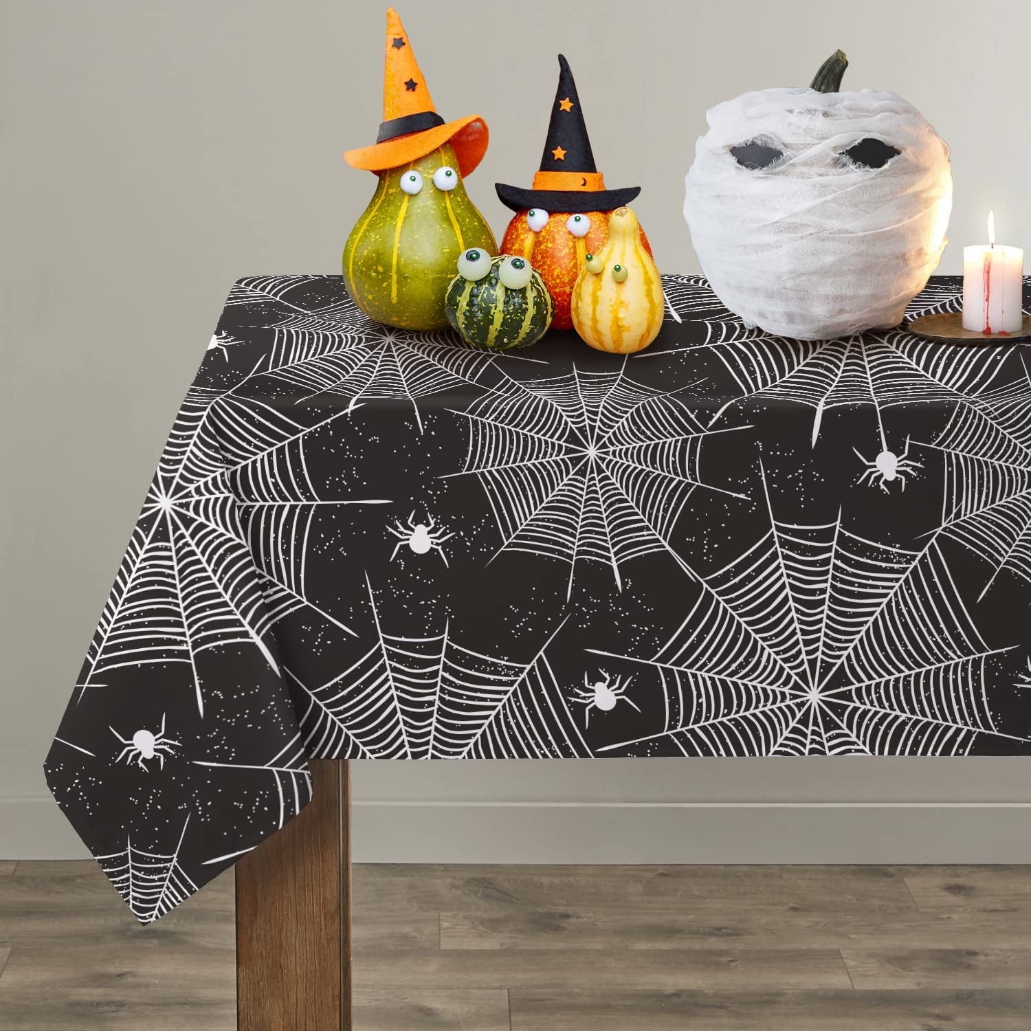 Halloween Tablecloth, Halloween Table Cloth with Pumpkin Spider Web Bat ...