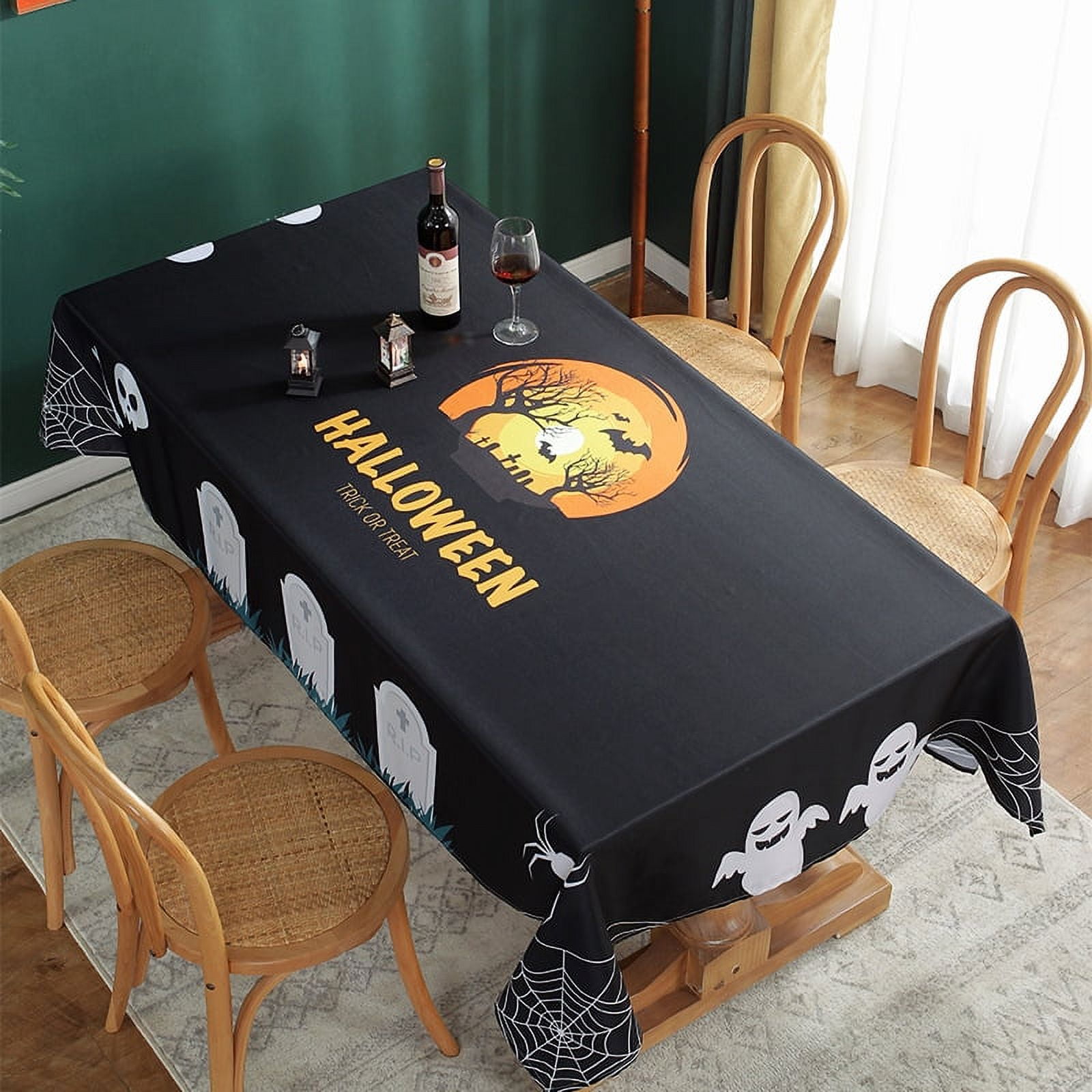 Halloween Tablecloth Rectangle, Spillproof Washable Tablecloth with ...