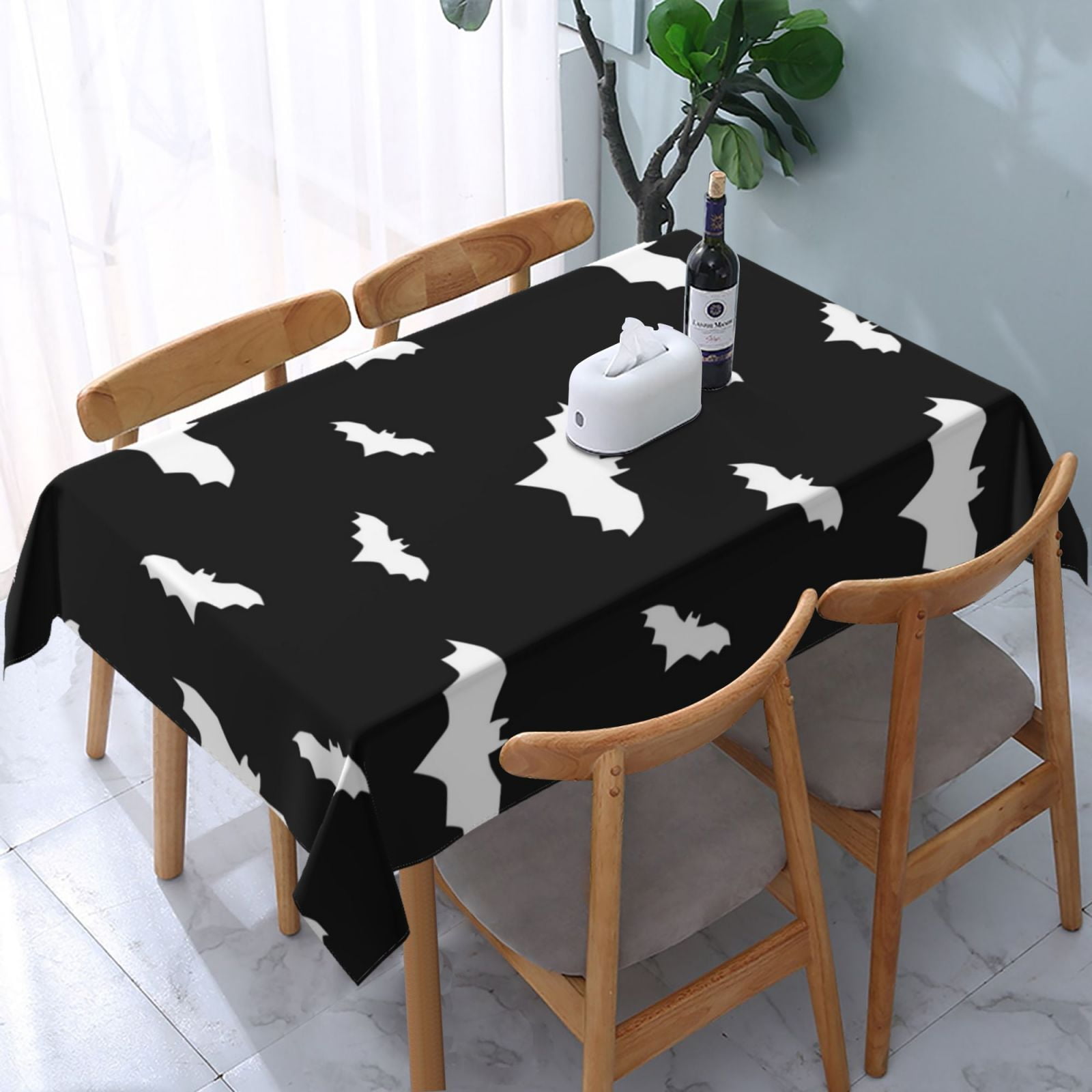 Halloween Tablecloth Rectangle Table, bat cool black Halloween ...
