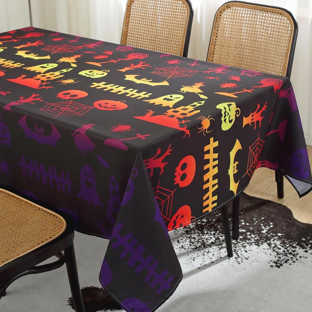 Halloween Tablecloth for Rectangle Table 54x72,Reusable Spillproof ...