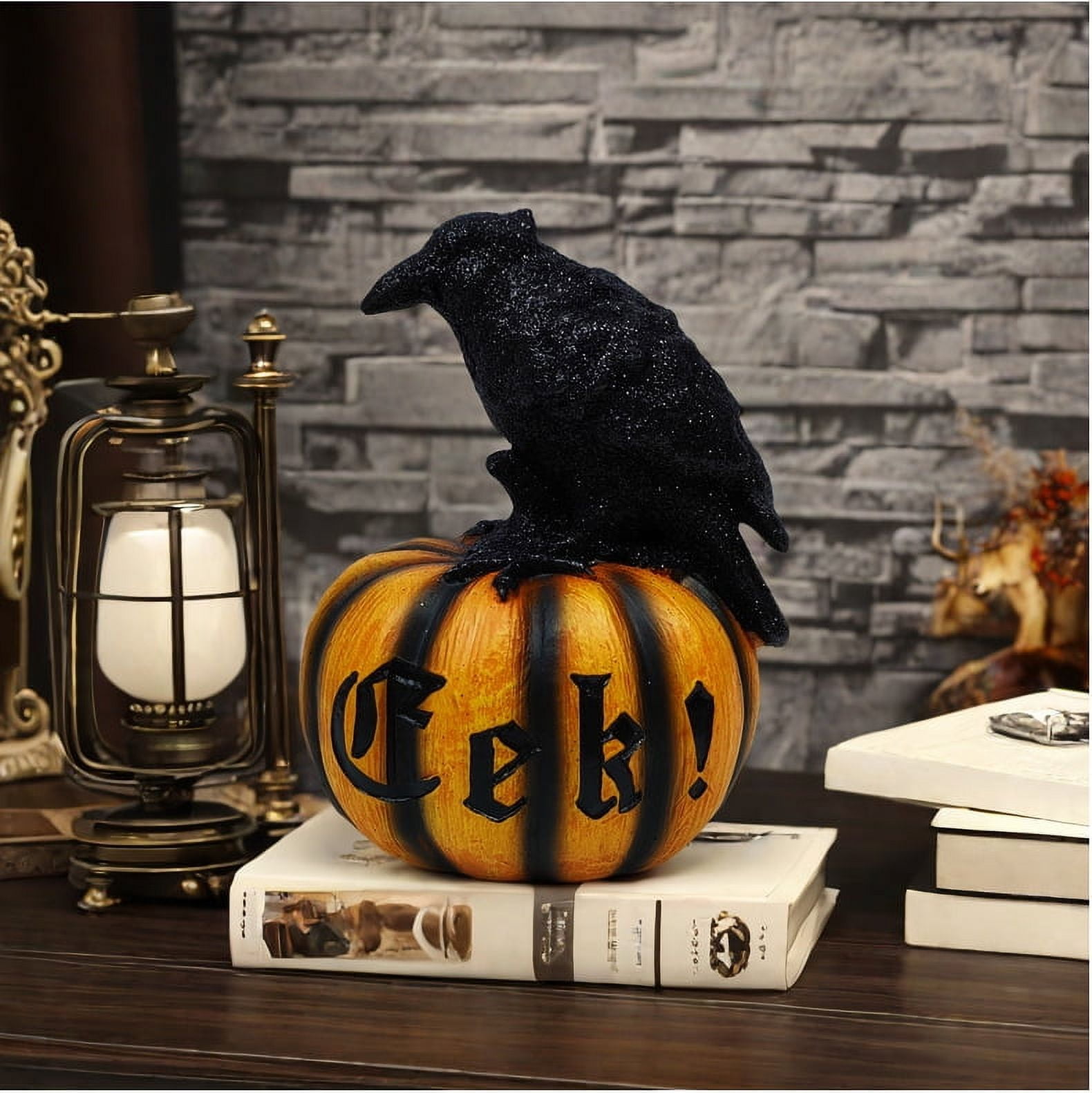 Halloween Tabletop Decor,Spooky Resin Crow Statue, Cute Crow Decor for ...