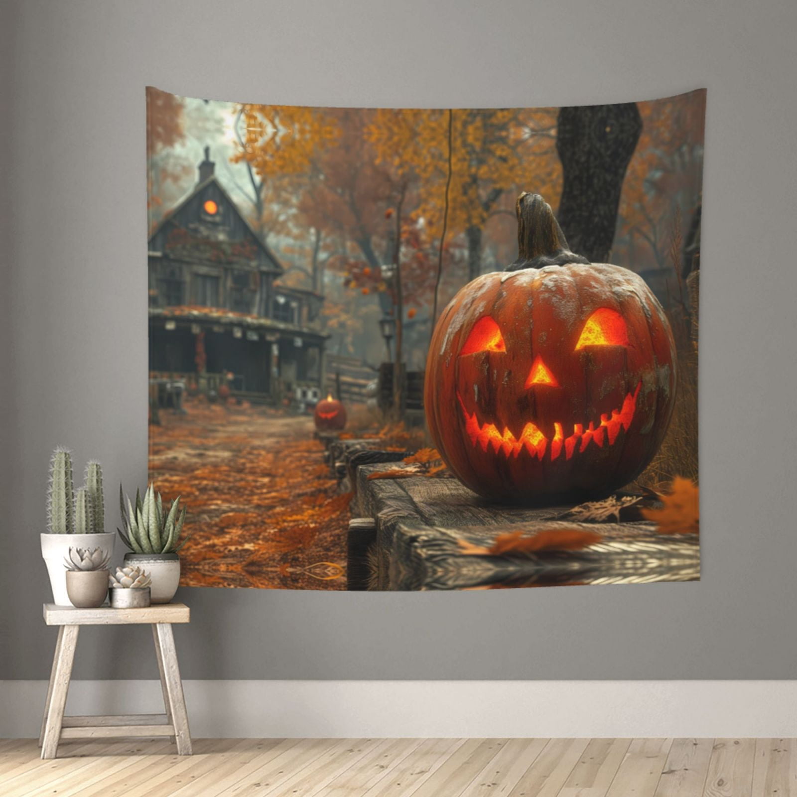 Halloween Tapestry Halloween Decor, Halloween Autumn Leaf Pumpkin Wall ...