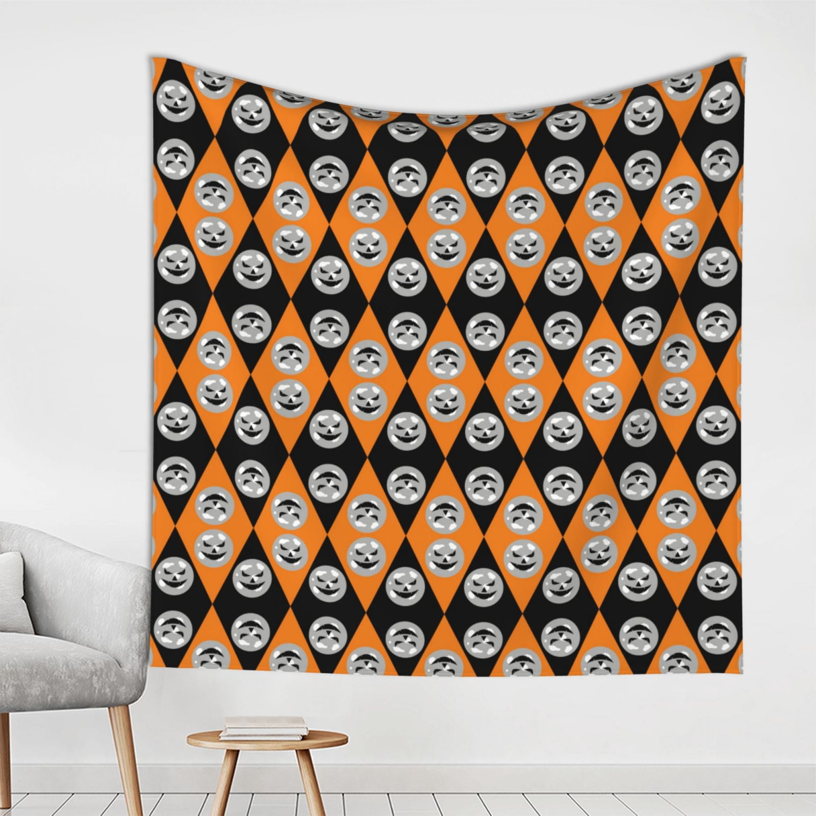 Halloween Tapestry Wall Hanging, halloween elements Pattern Tapestry ...