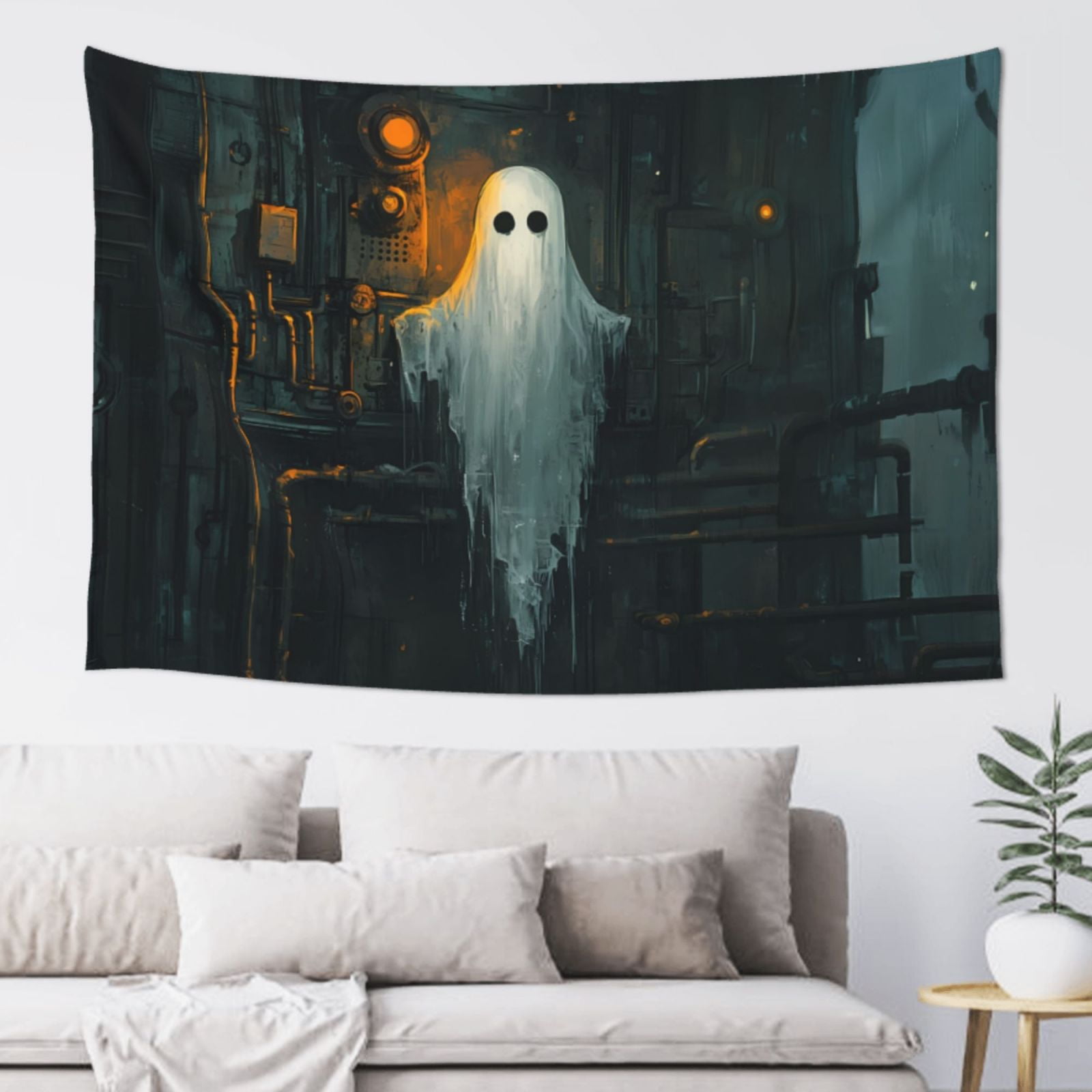 Halloween Tapestry halloween Decor, Halloween Industrial Style Ghost ...