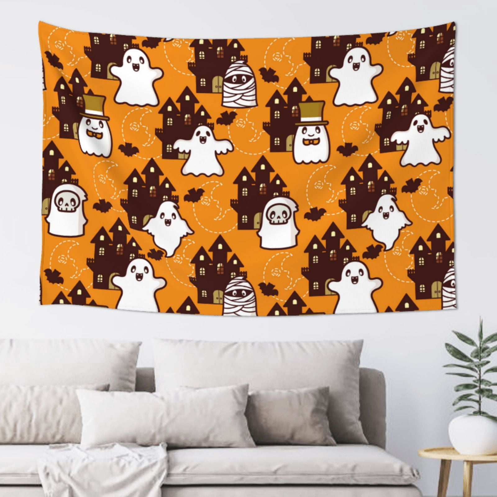 Halloween Tapestry halloween Decor, halloween ghost cartoon Halloween ...