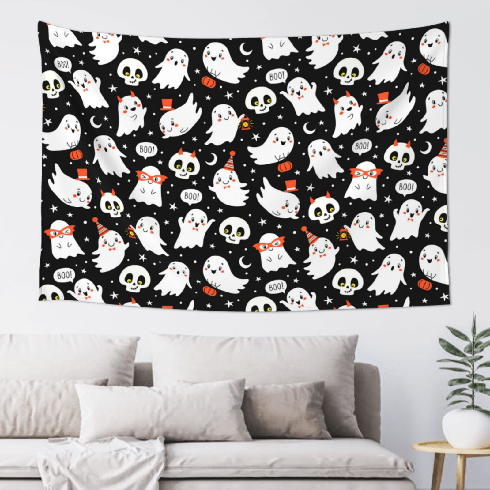 Halloween Tapestry halloween Decor, halloween white ghost Halloween ...