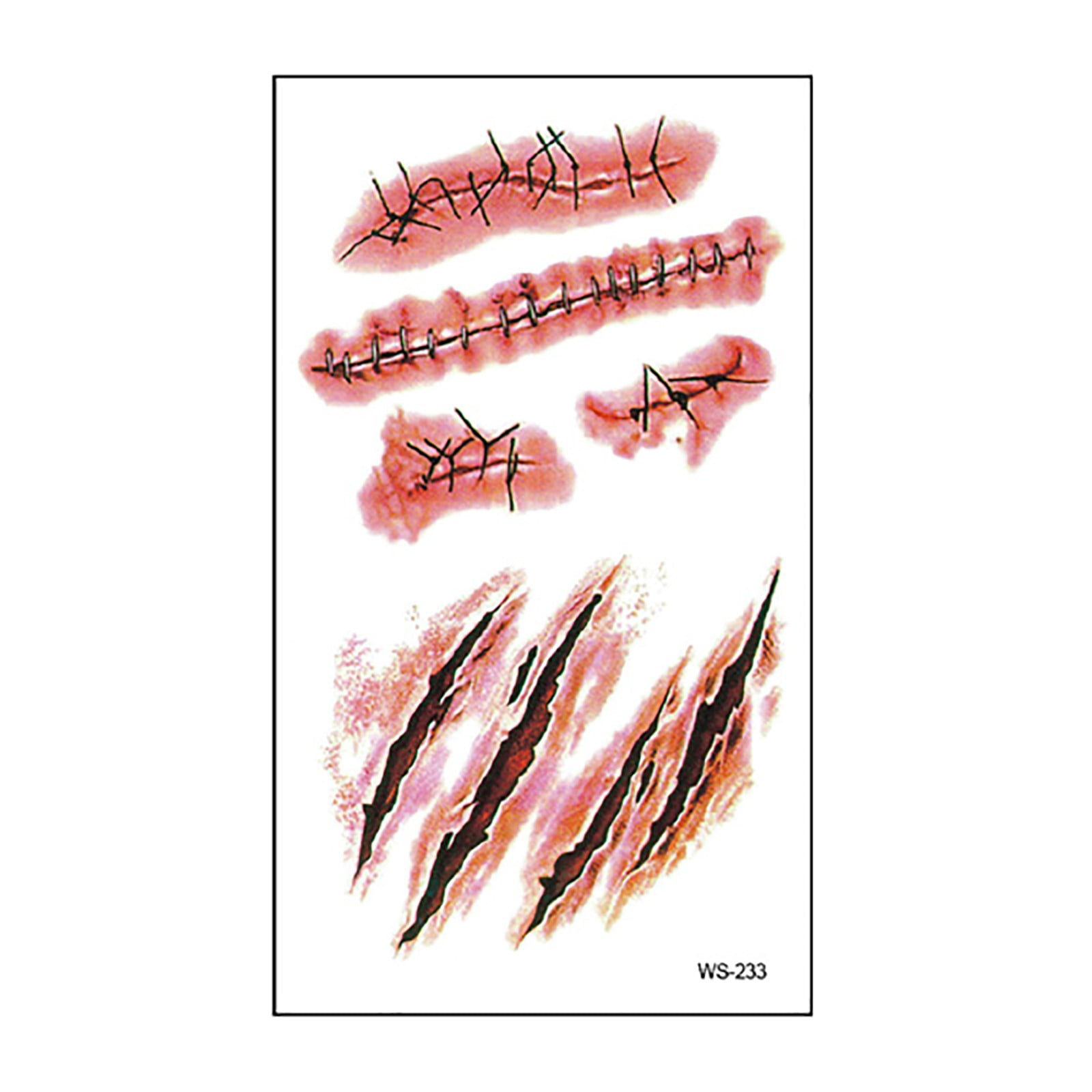 Halloween Tattoo accessories for Women, Halloween Horror Wounds Face ...