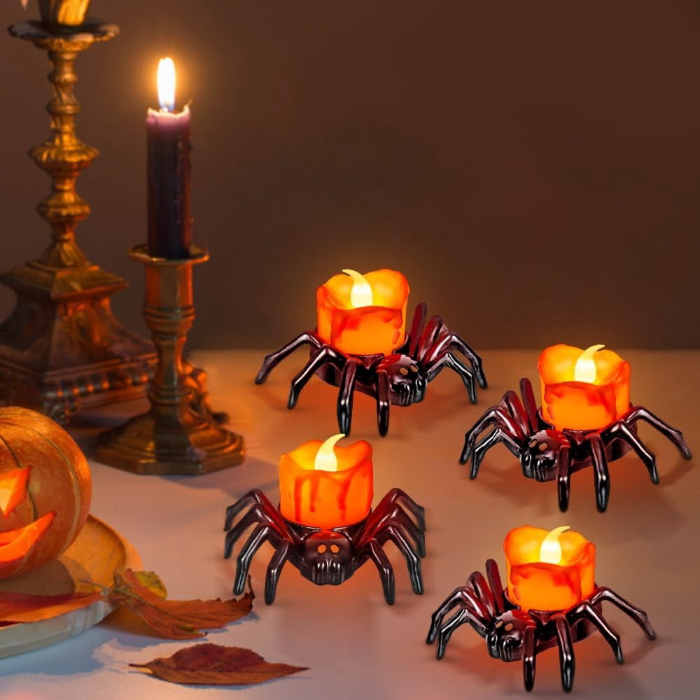 Halloween Tea Lights Candles, Battery Operated Halloween's Flameless ...