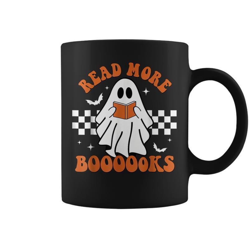 Halloween Teacher Cute Booooks Ghost Read More Books Coffee Mugs ...