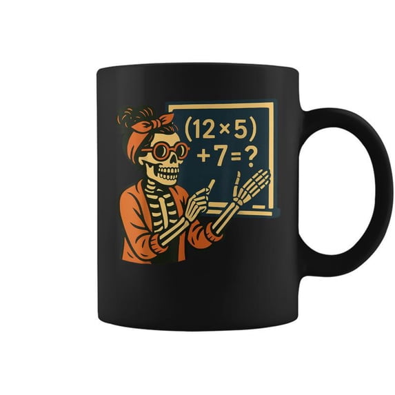 Halloween Teacher Six Seven Meme 6 7 Skeleton Spooky Costume Coffee ...