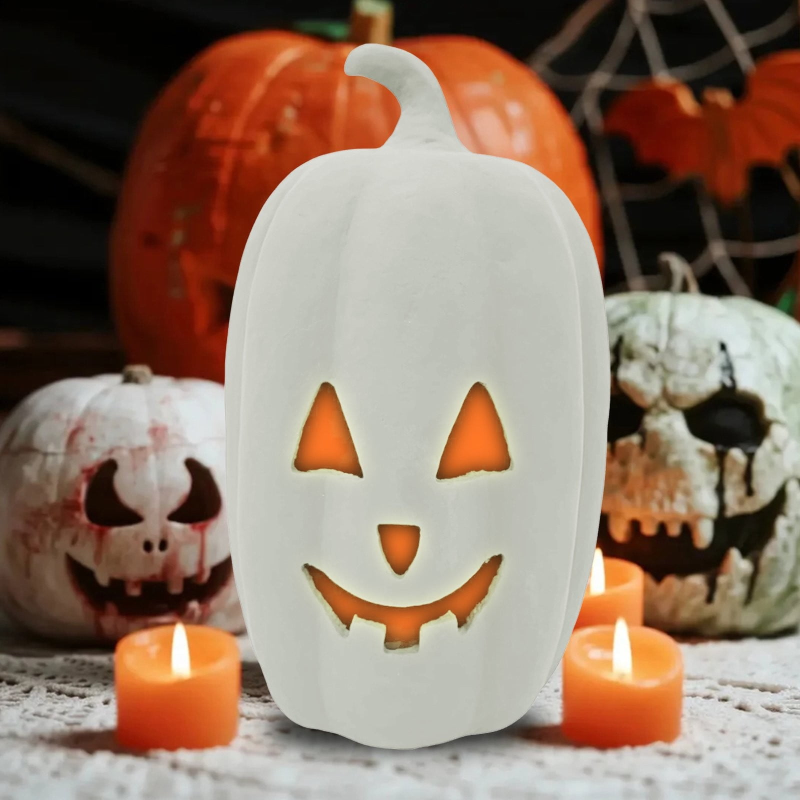 Halloween Terracotta Decorations Jack O Lanterns Lightweight Tabletop ...