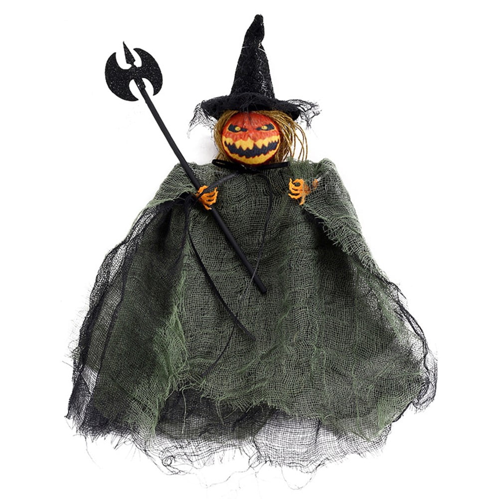 Halloween Terror Pumpkin Dude Hanging Decoration for Spooky Fun Green ...