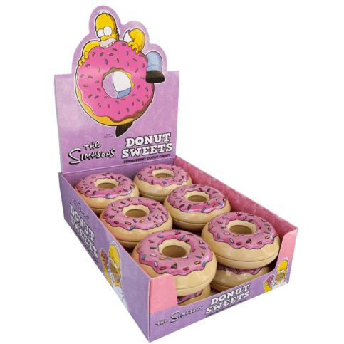 The Simpsons Donut Sweets Donut Shaped Tin Strawberry Donut Flavored ...