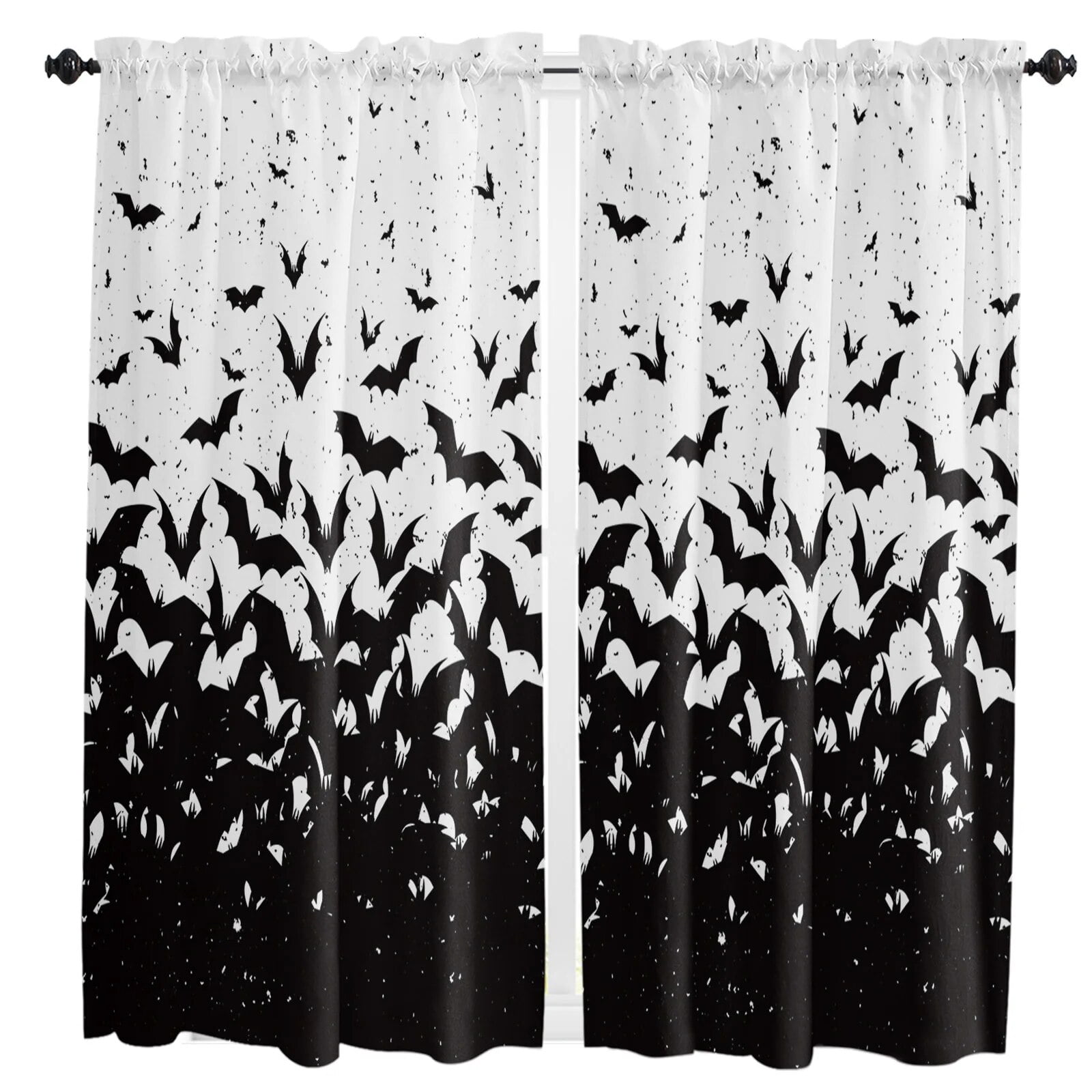 Halloween Theme Bat Purple Curtains For Living Room Kitchen Curtain ...