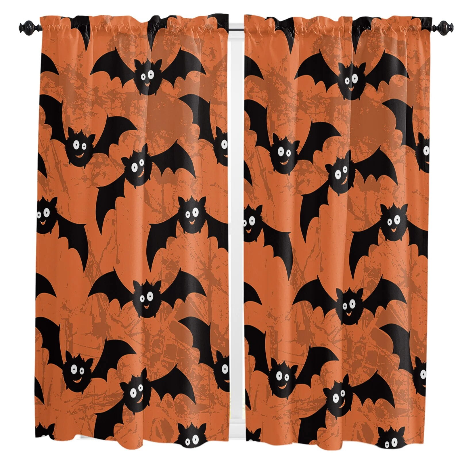 Halloween Theme Bat Purple Curtains For Living Room Kitchen Curtain ...
