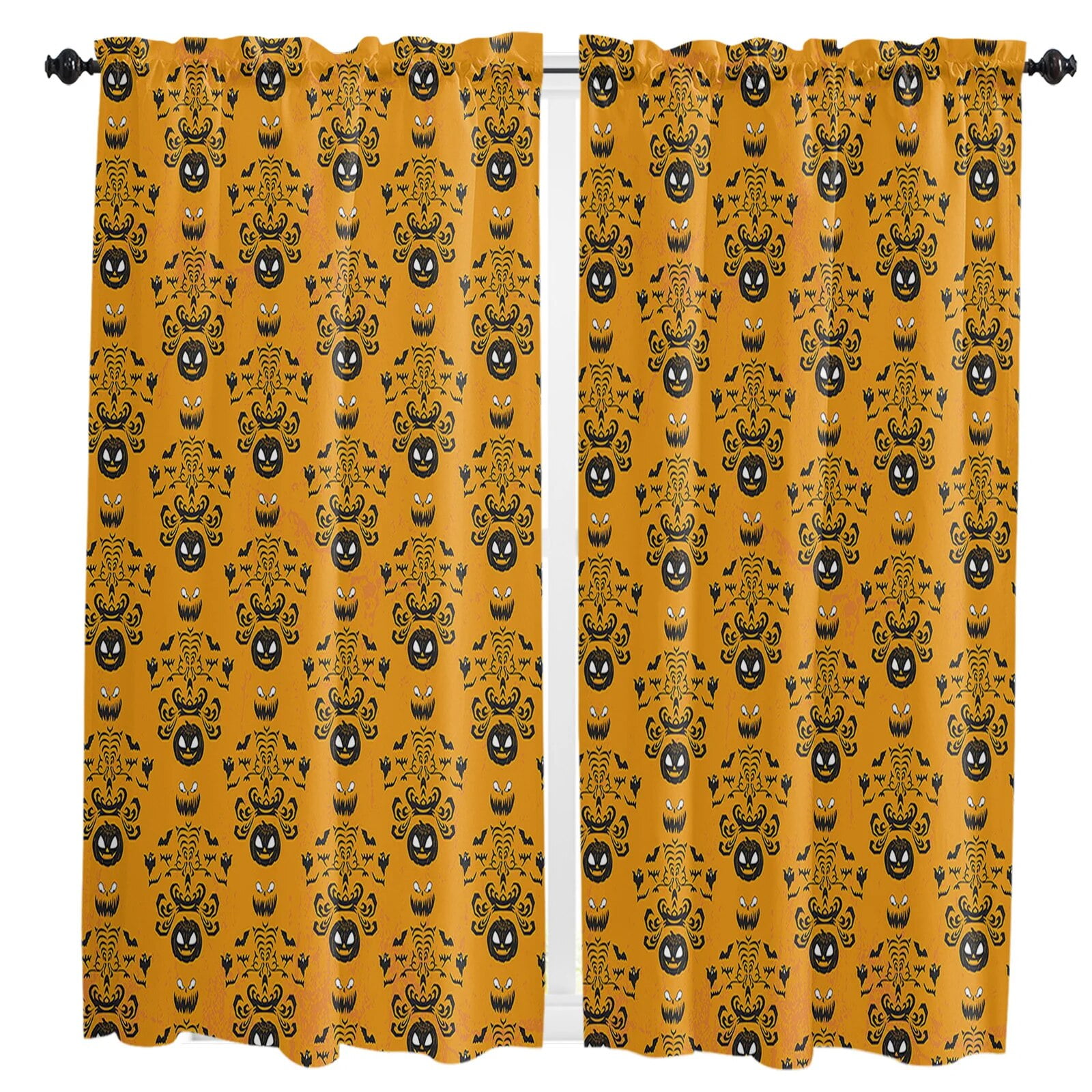 Halloween Theme Bat Purple Curtains For Living Room Kitchen Curtain ...