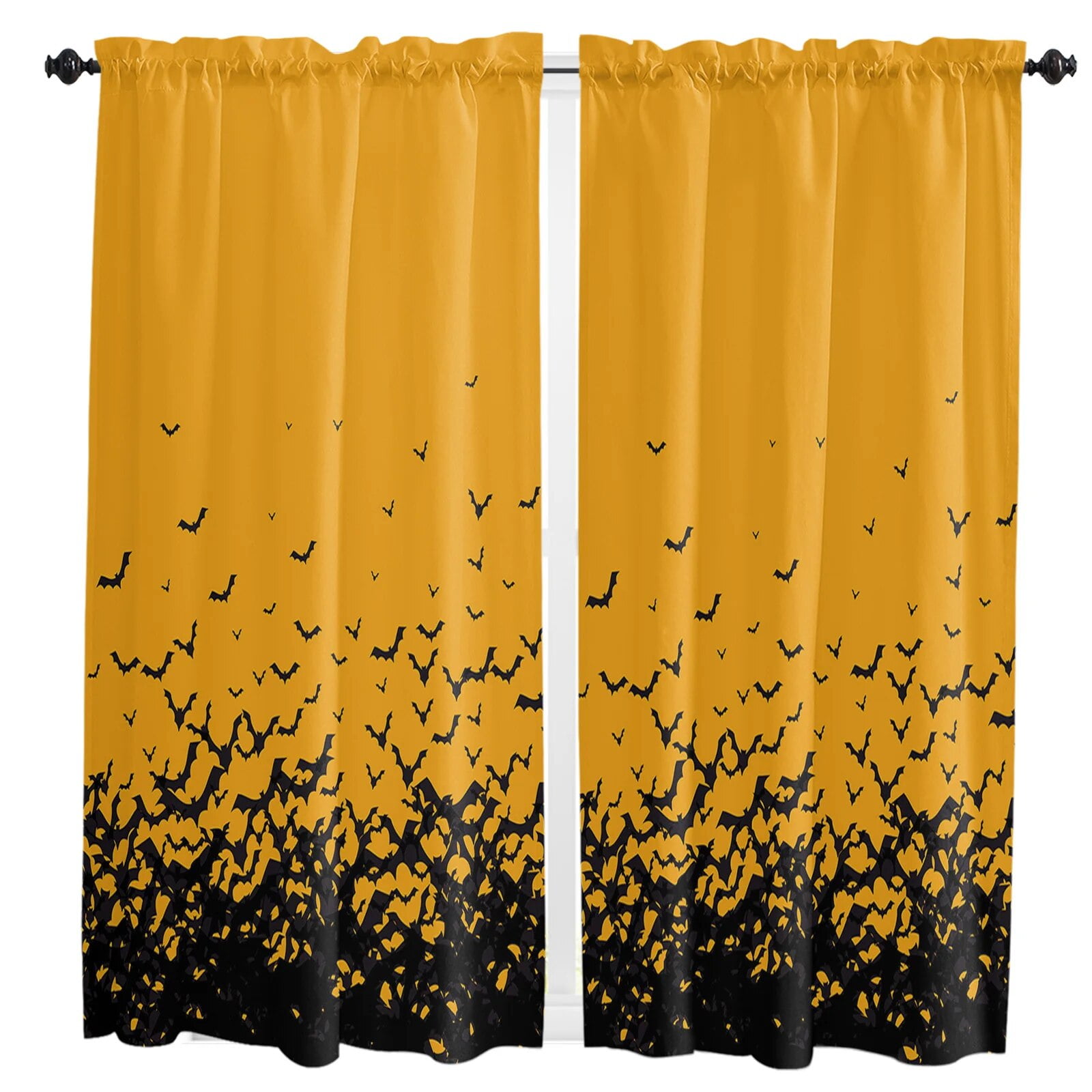 Halloween Theme Bat Purple Curtains For Living Room Kitchen Curtain ...