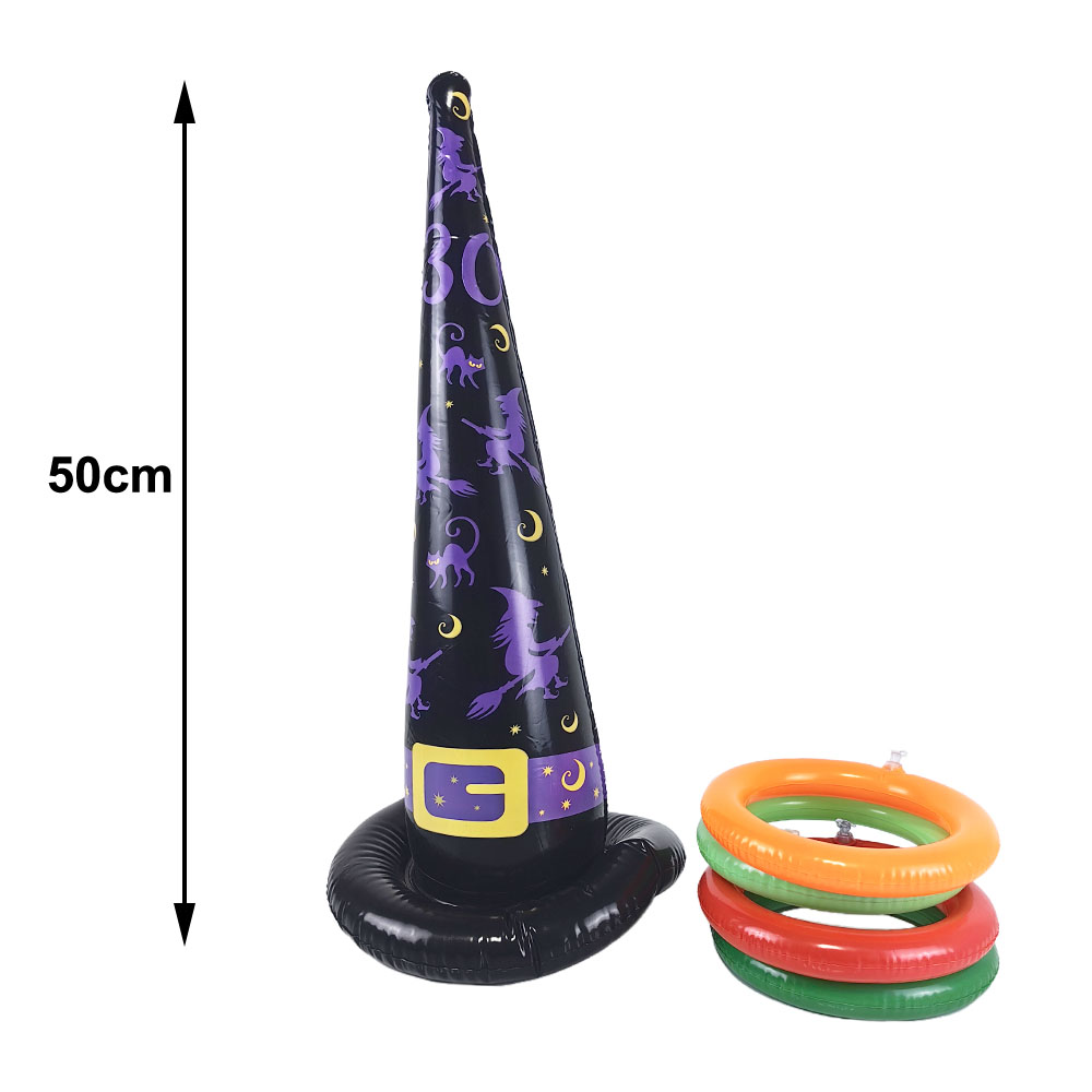 Halloween Theme Inflatable Ring Toss Game Spider Witch Hat Ferrule Ring ...