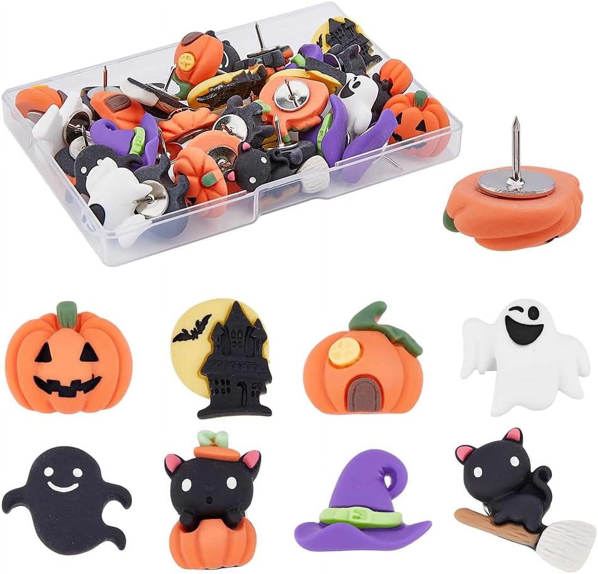 Halloween Theme Iron Push Pins Resin Cabochon Drawing Pins Ghost ...