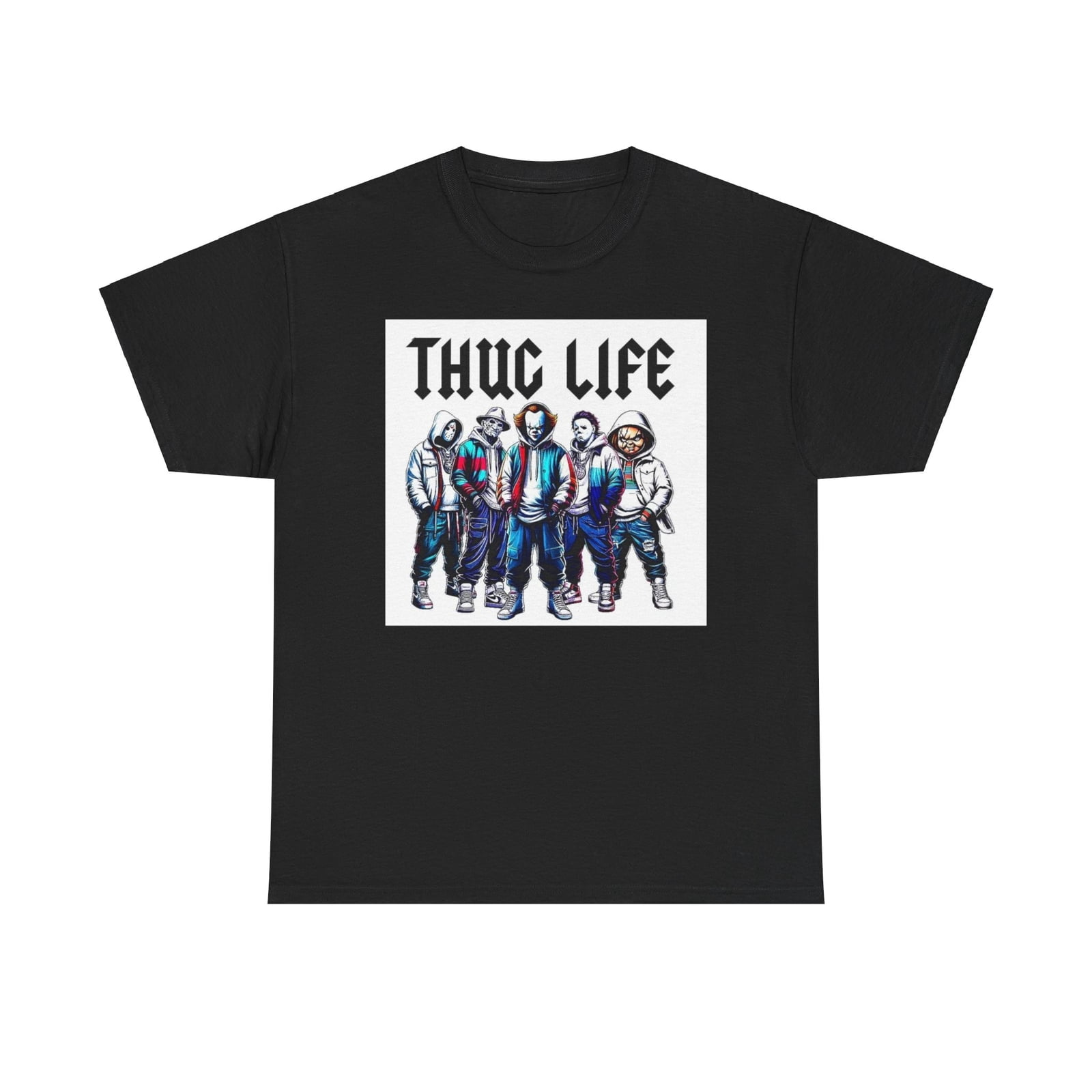 Halloween Themed Cotton Tee Shirt Thug Life Freddy Jason Chucky ...