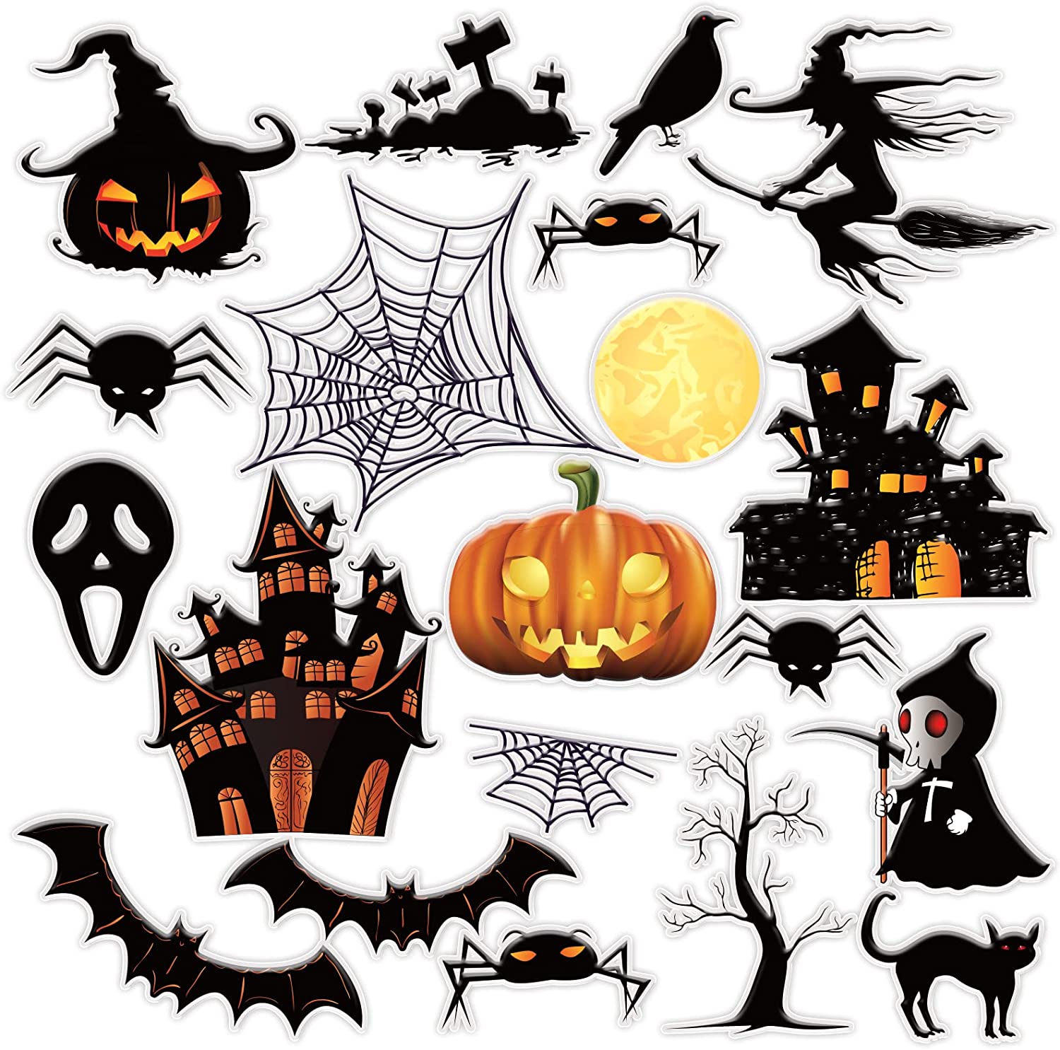 Halloween Thick Gel Clings for Window Glass Miror Decoration Scary Gel ...