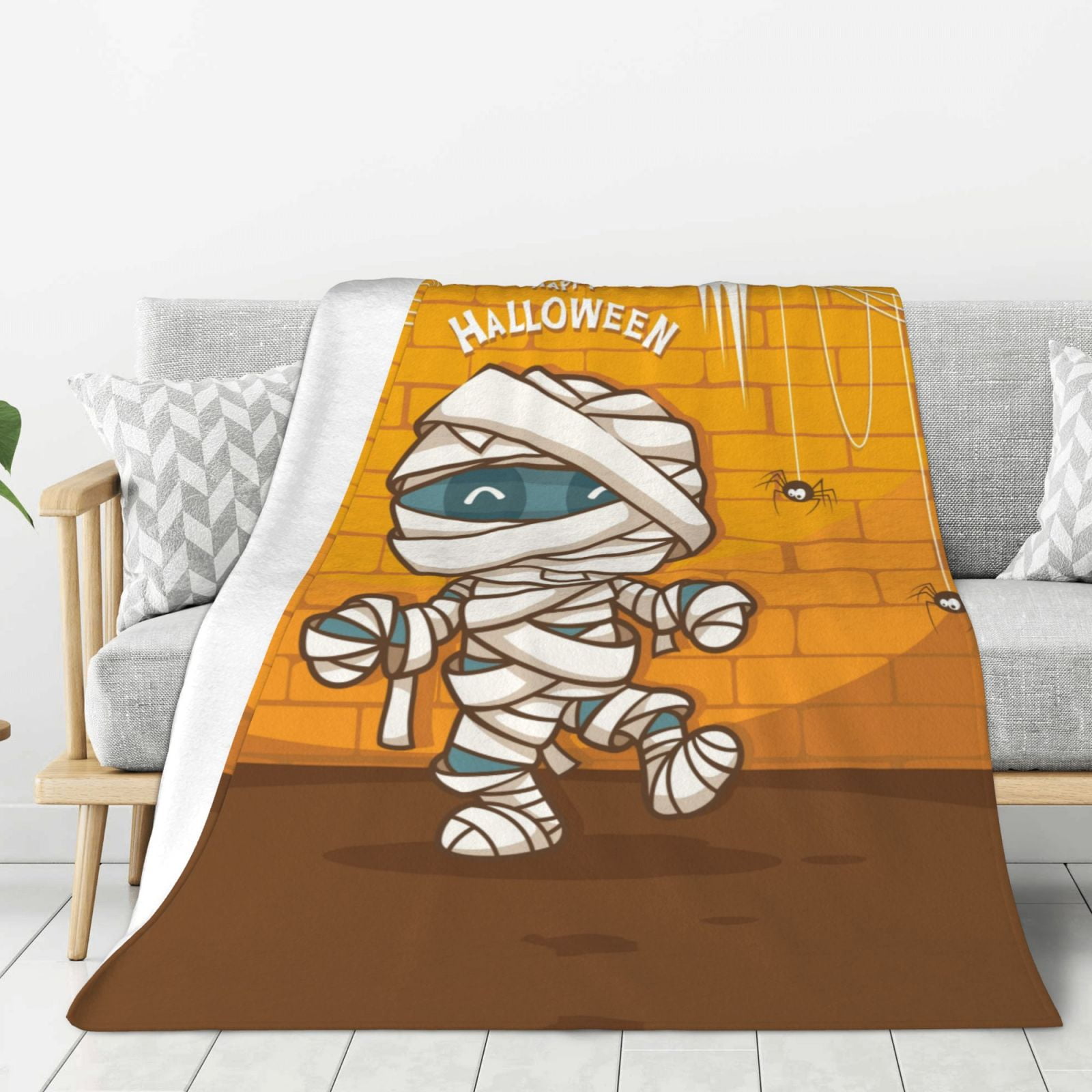 Halloween Throw Blanket for Couch Sofa and Bed Halloween Mummy Super ...