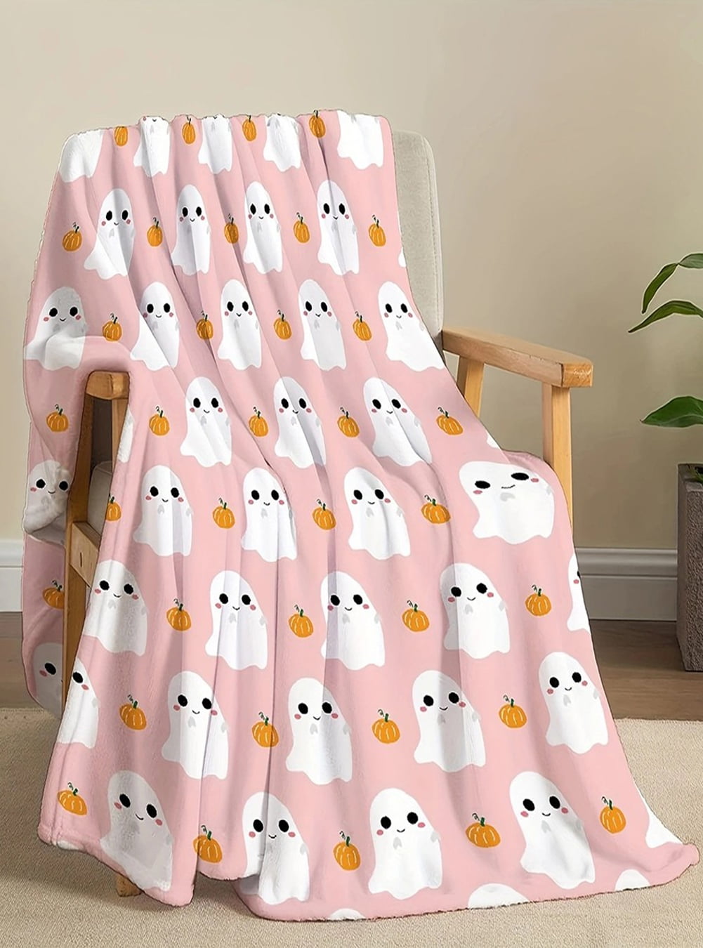 Halloween Throw Blankets Funny Ghost Cute Spooky Cozy Soft Blanket for ...