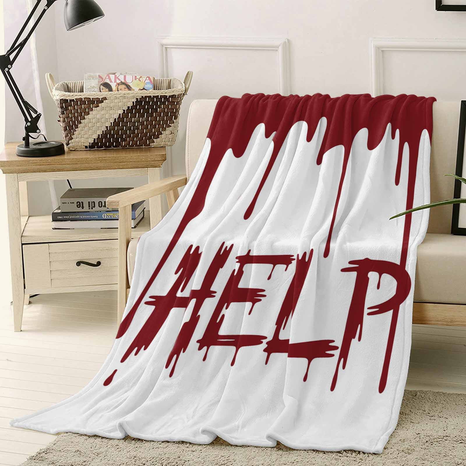 Halloween Throw Flannel Blanket 30x40In Help Blood Modern Horror Super ...