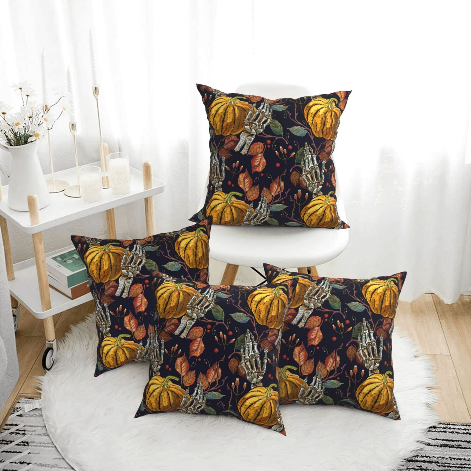 Halloween Throw Pillow Covers, halloween pumpkin background Square ...