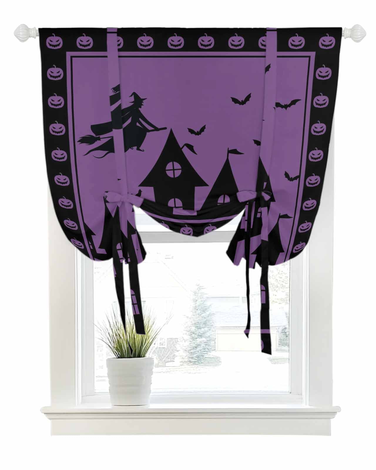 Halloween Tie Up Curtains for Window, Thermal Insulated Balloon Shade ...