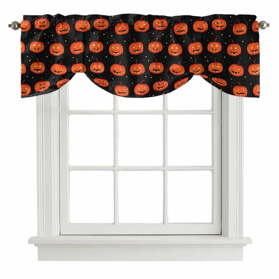 Halloween Tie Up Valance Curtains for Windows, Kitchen Curtains Window ...