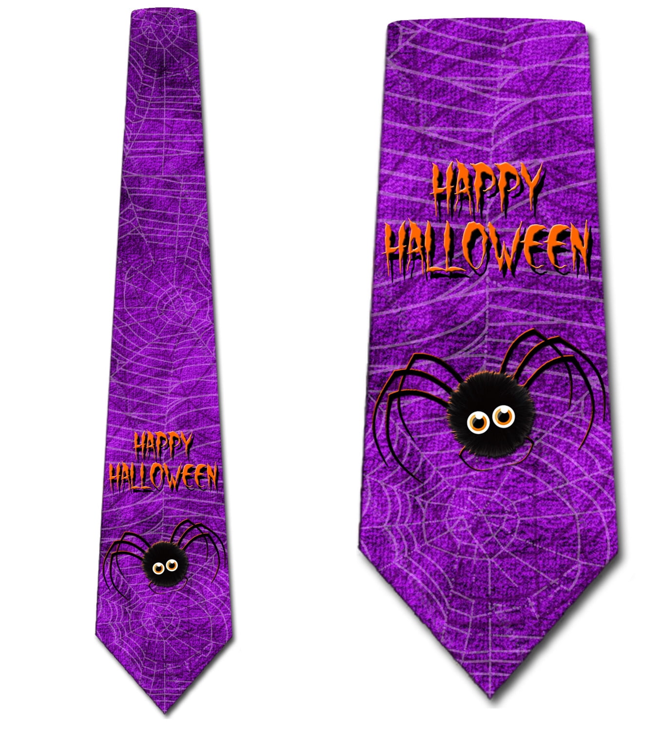 Halloween Ties Mens Spider Necktie Happy Halloween Tie by Three Rooker ...