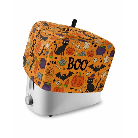 Halloween Toaster Cover 4 Slice, Large Kitchen Appliance Covers, Orange ...