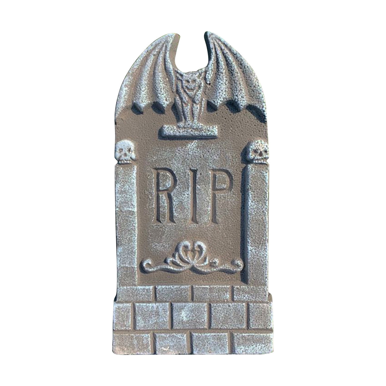 Halloween Tombstone Decoration with Skull Cross Design, Realistic Foam ...
