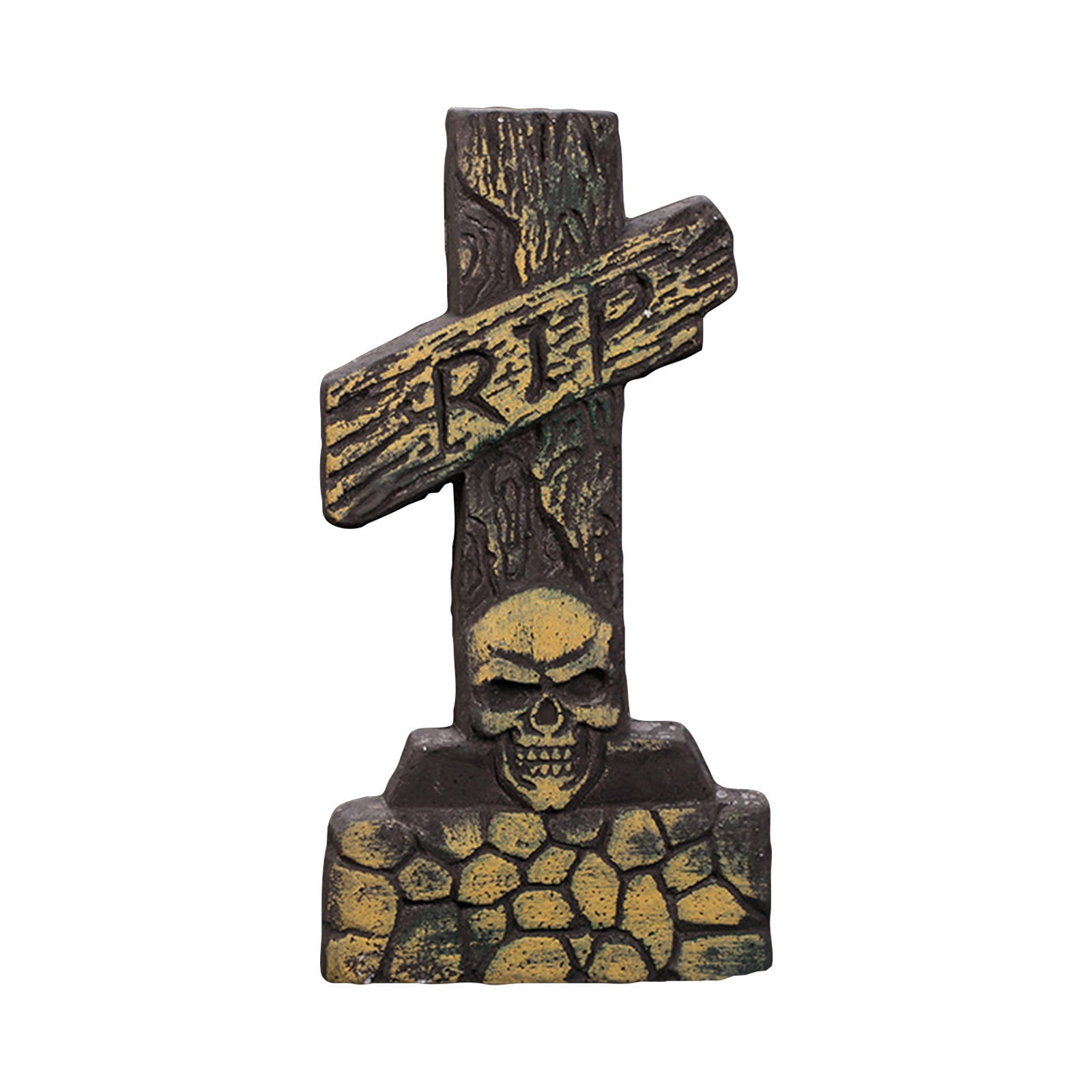 Halloween Tombstone Decoration with Skull Cross Design,Realistic RIP ...