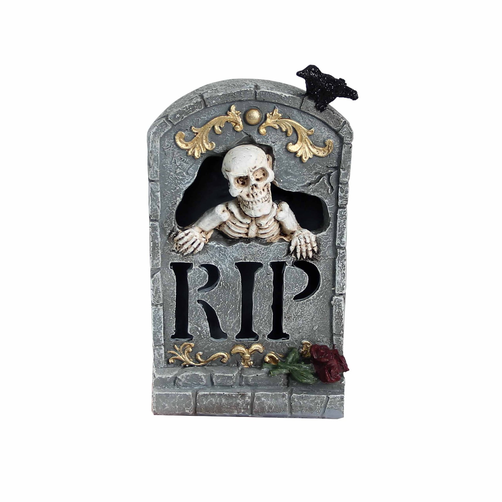 Halloween Tombstone Decoration With LED Lights Spooky Tombstone Statue ...