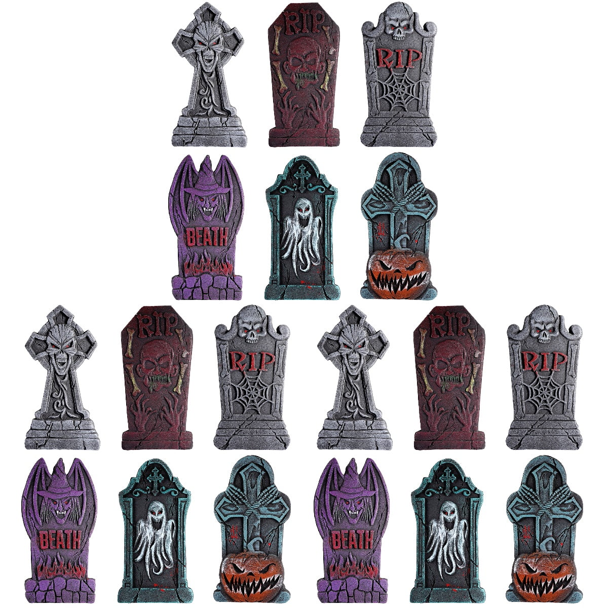 Halloween Tombstones Outdoor, 18 Styles Headstones for Cemetery ...