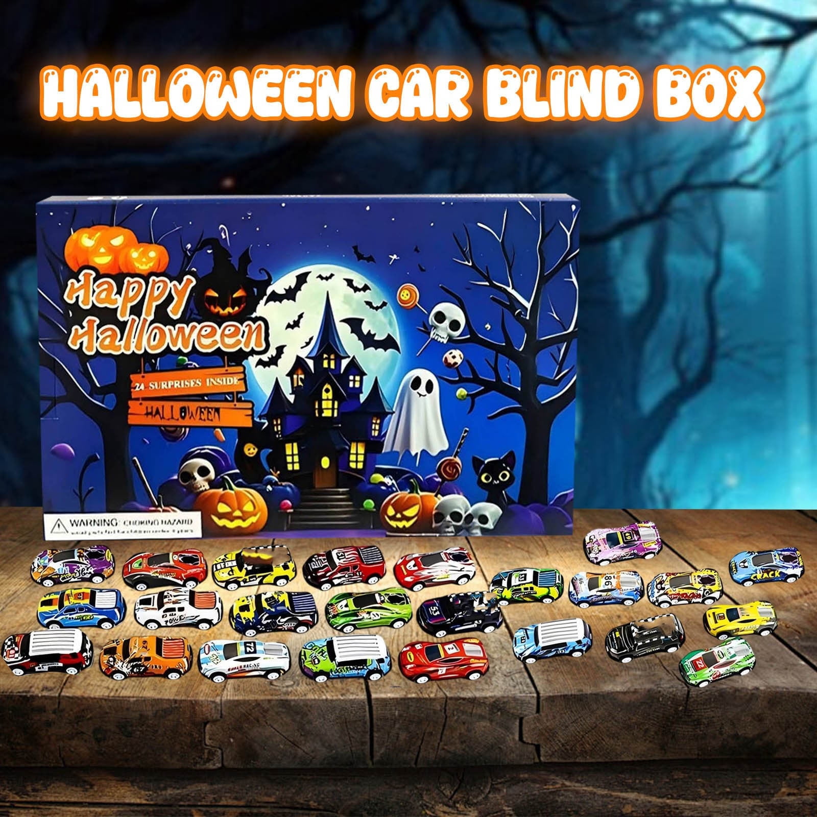 Halloween Toy Cars Set for Kids, 24 Pack Die-Cast Metal Mini Vehicles ...