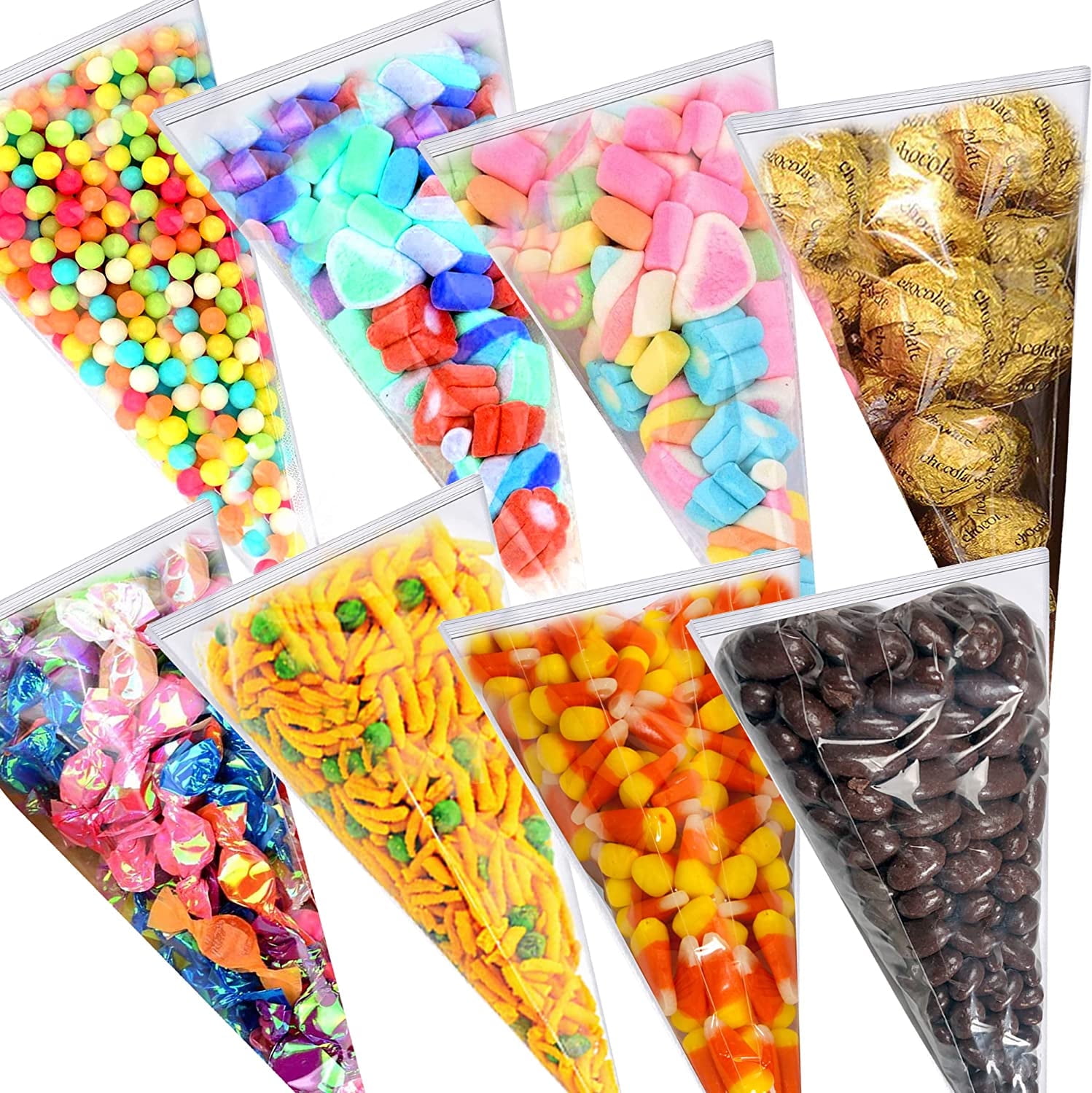 Halloween Treats Cone Shape Triangle Treat Favor Party Bags with ZIPPER ...