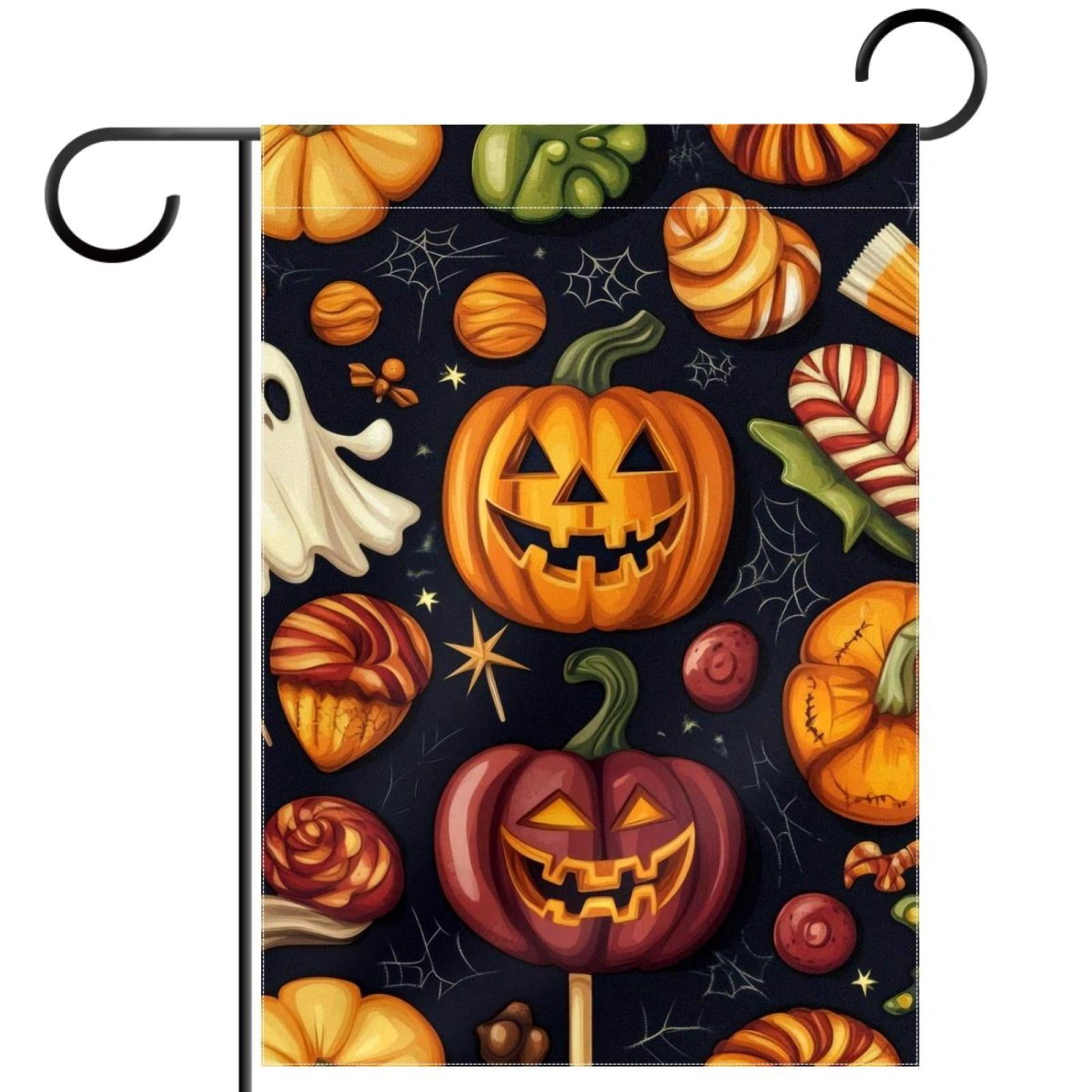 Halloween Treats Sweets Candies Lollipop Double Sided Garden Flag ...
