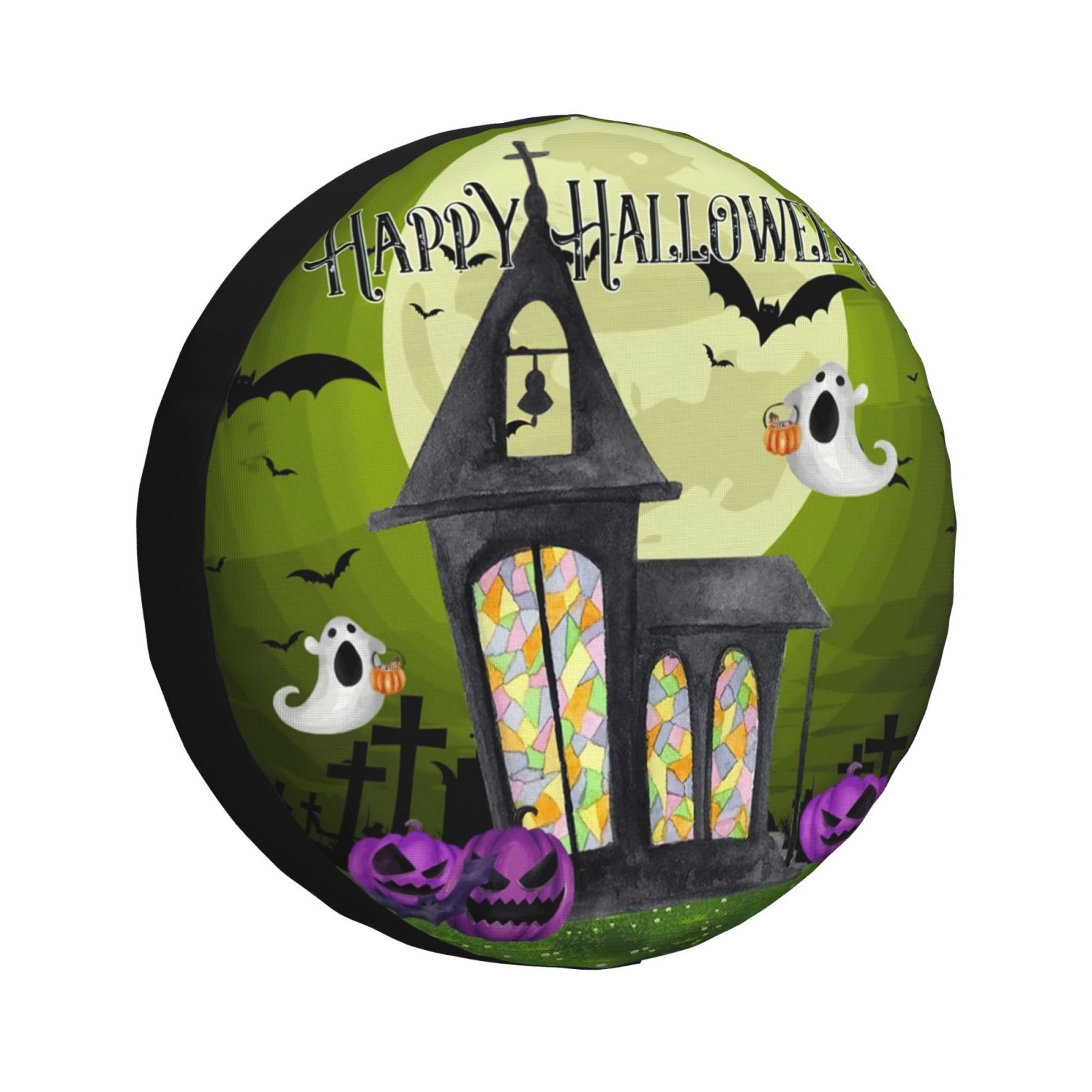 Halloween Trick Or Treat Boo Castle Tire Cover 14" Wheel Protectors ...