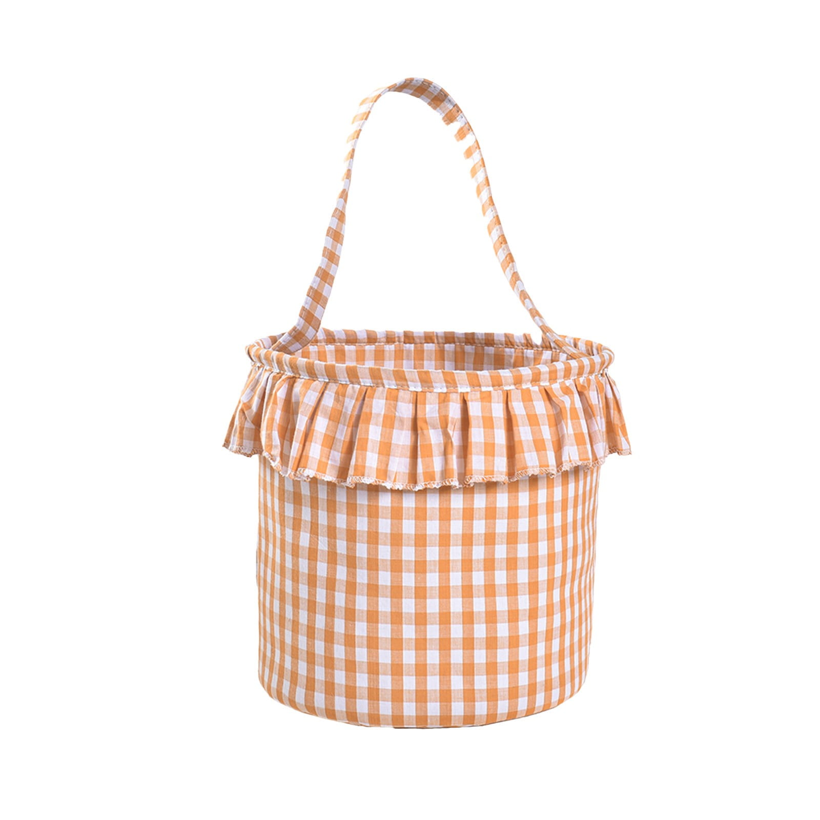 Halloween Trick or Treat Bag,Orange In White Farmhousetartan Lattice ...