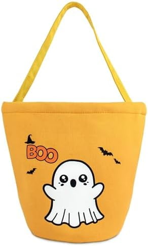 Halloween Trick or Treat Bags for Kids,Reusable Treat Bucket Candy ...