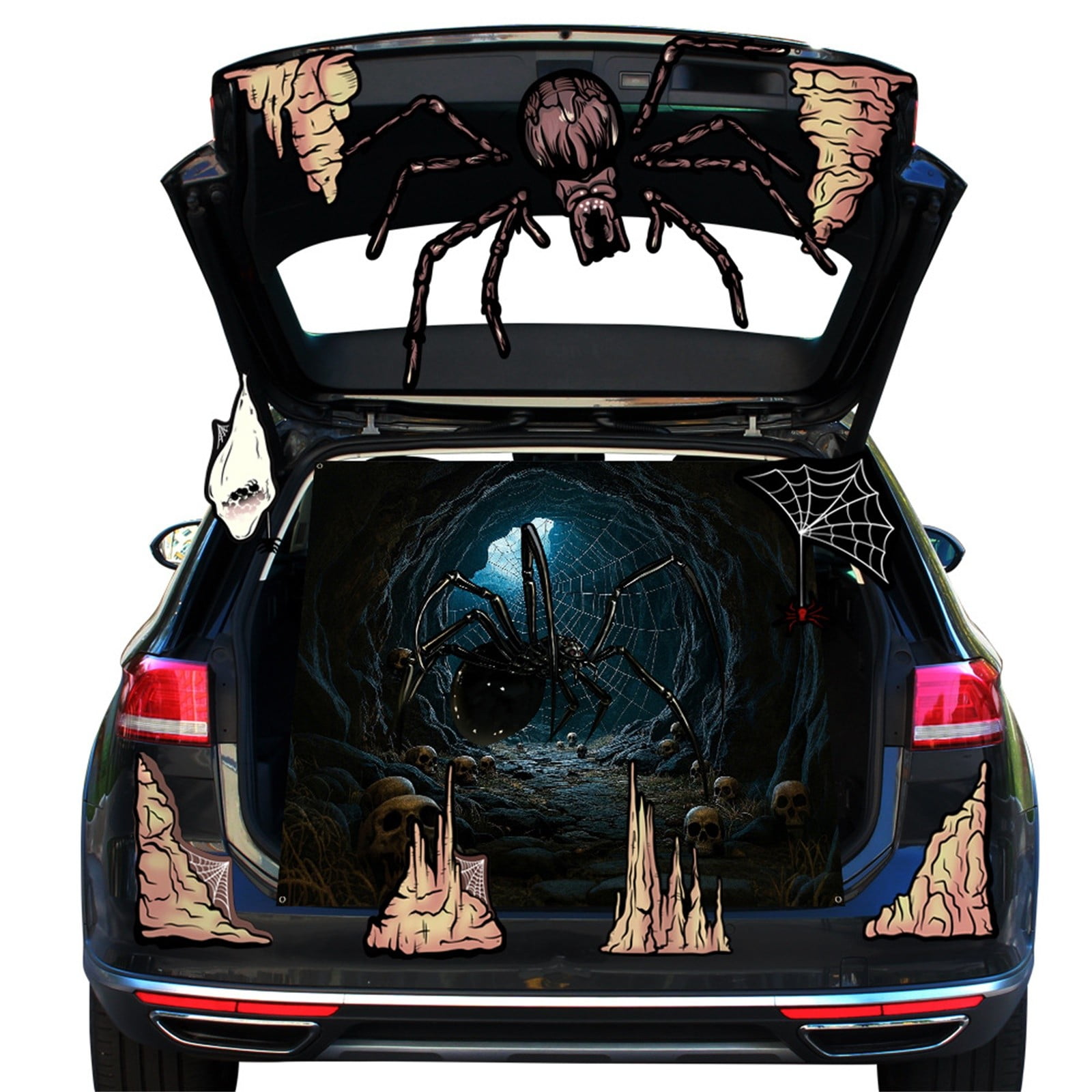 Halloween Trunk or Treat Car Decoration Kit – 3D Giant Spider Cave ...